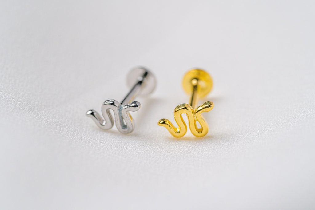 Snake Piercing | Sterling Silver & Gold Vermeil – gaiafinejewels