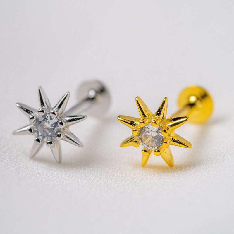 Stellar Piercing | Sterling Silver, Gold Vermeil & Diamond CZ ...